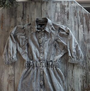 All Saints | Dresses | All Saints Osa Denim Midi Dress Gray Womens 4 ...